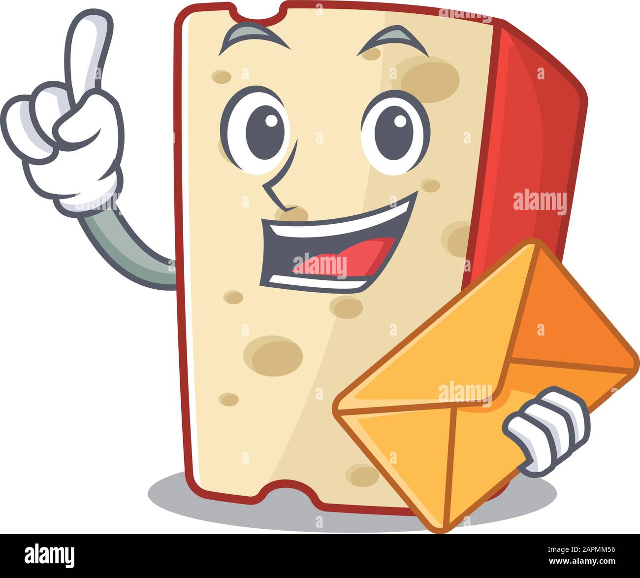 Cheerfully dutch cheese mascot design with envelope Stock Vector Image ...