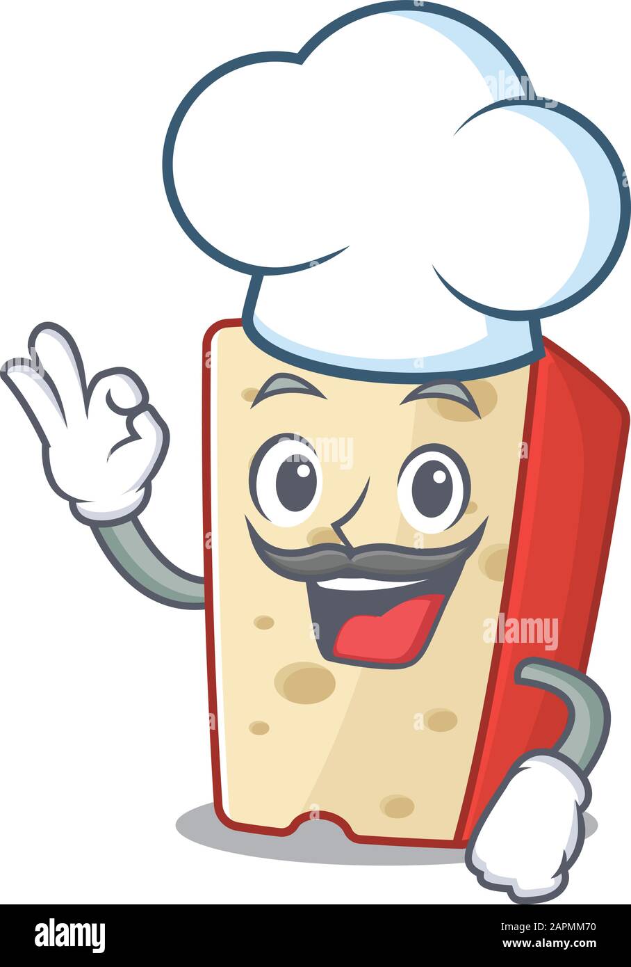 Dutch cheese cartoon character wearing costume of chef and white hat ...
