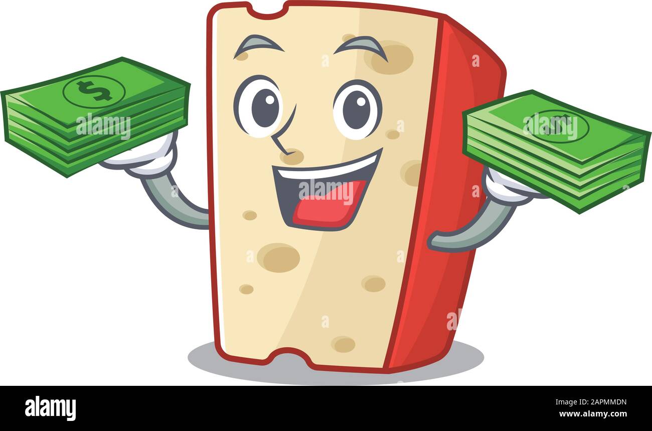 happy rich dutch cheese character with money on hands Stock Vector ...
