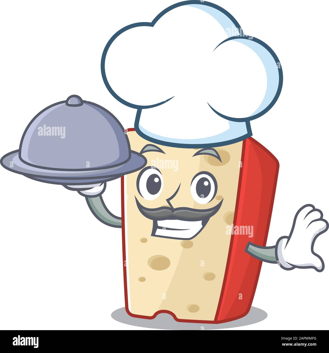 cartoon design of dutch cheese as a Chef having food on tray Stock ...