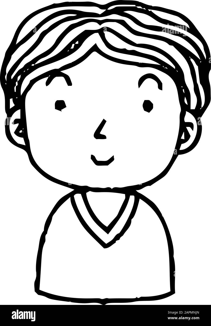 This is a illustration of Hand painted cute Smiling people icon Stock ...