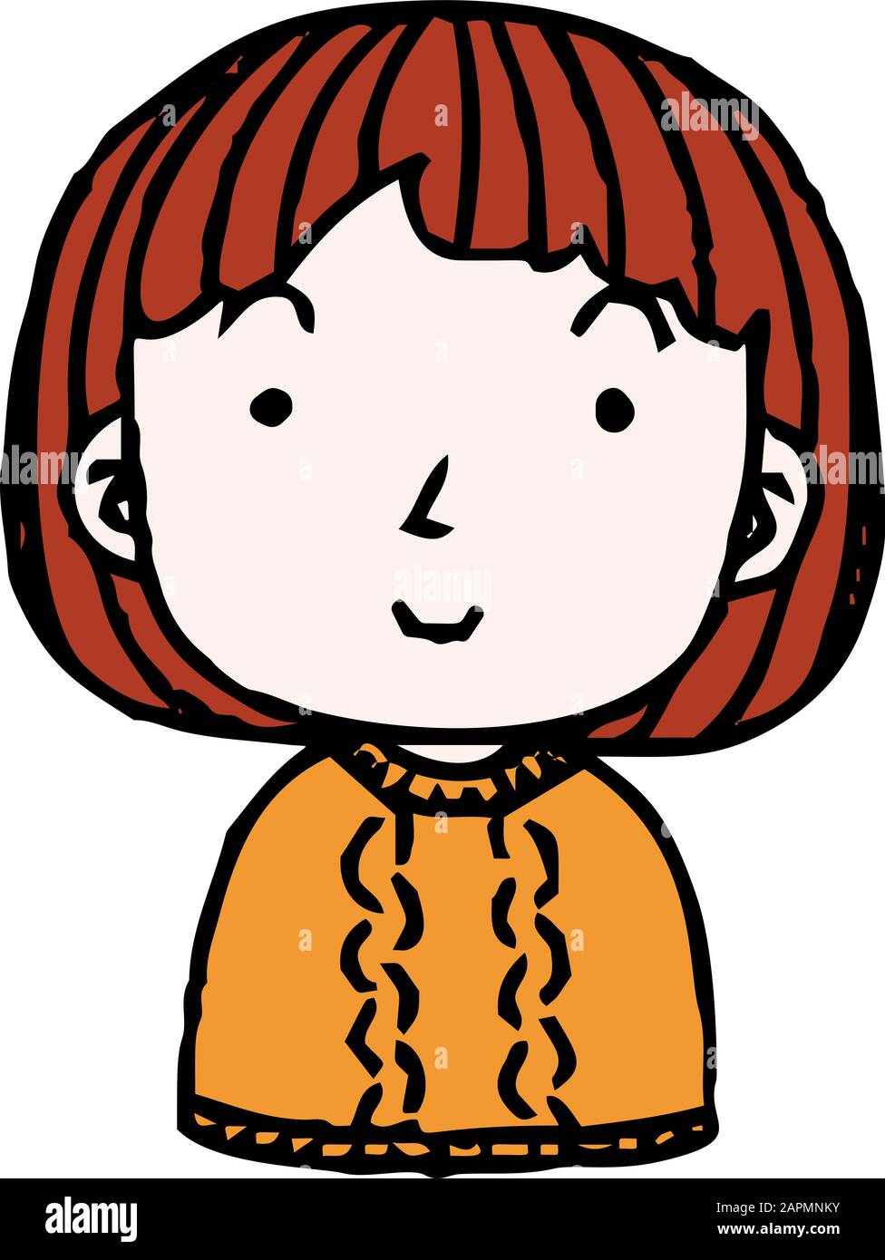 This is a illustration of Hand painted cute Smiling people icon Stock ...