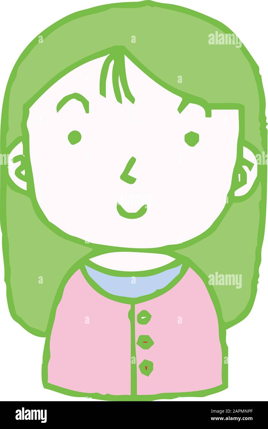 This is a illustration of Hand painted cute Smiling people icon Stock ...