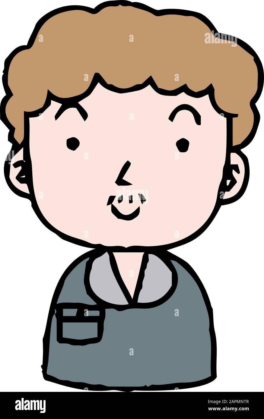 This is a illustration of Hand painted cute Smiling people icon Stock ...