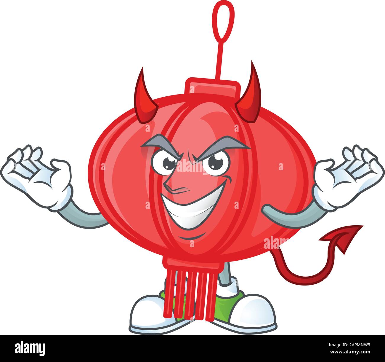Devil chinese lampion Cartoon character design style Stock Vector Image ...