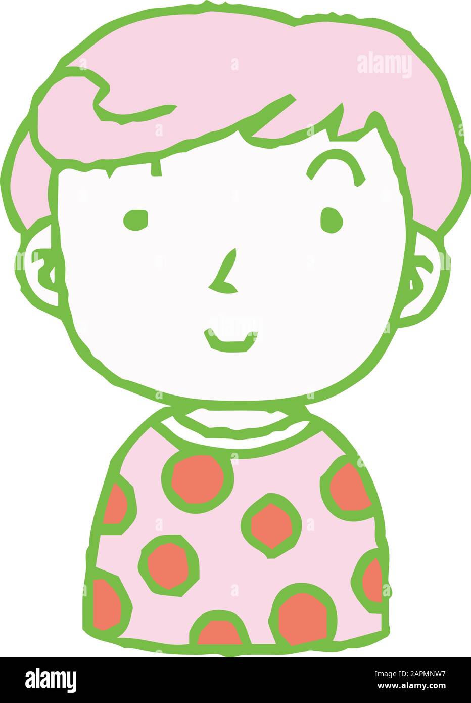 This is a illustration of Hand painted cute Smiling people icon Stock ...