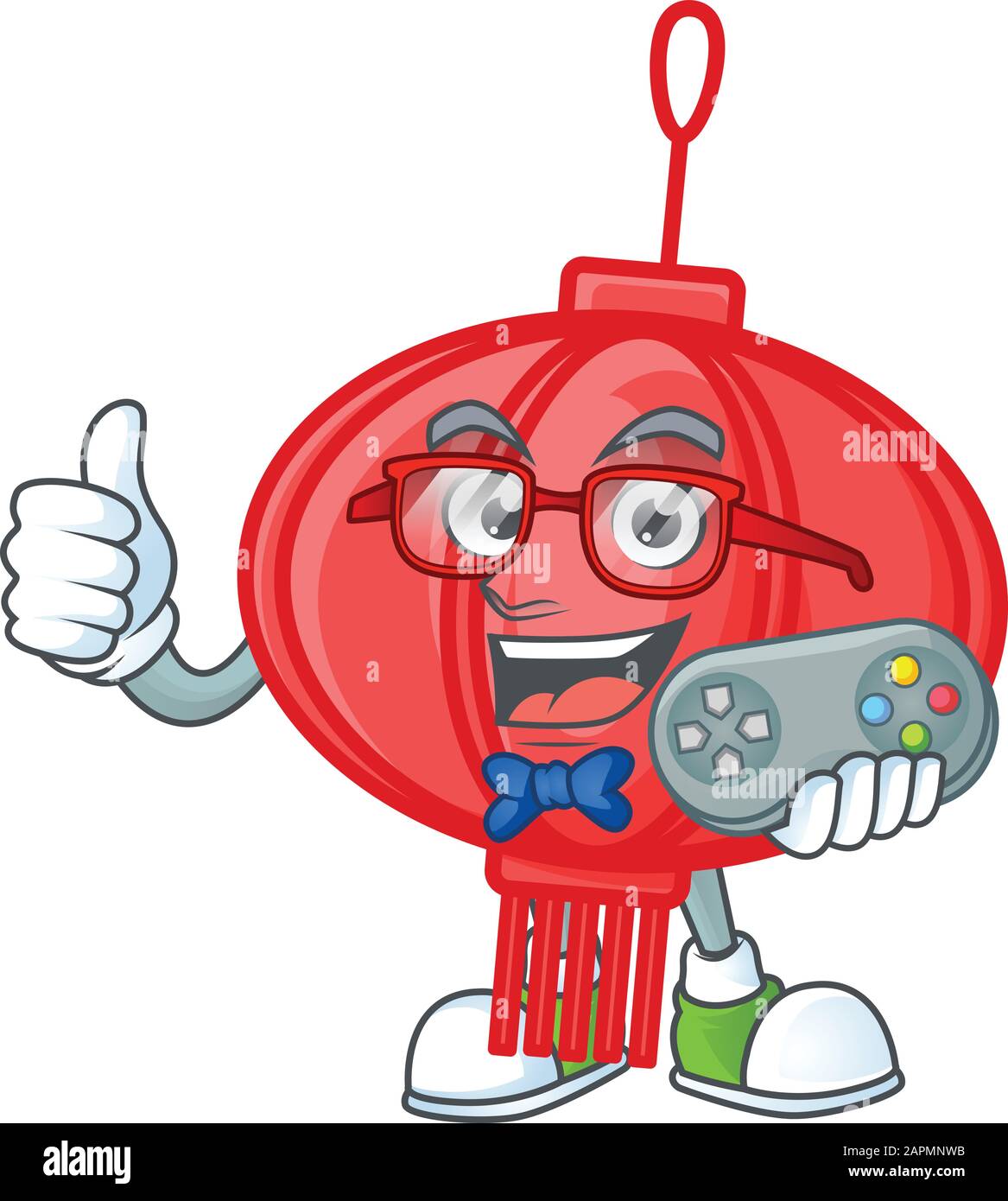 Smiley gamer chinese lampion cartoon mascot style Stock Vector Image ...