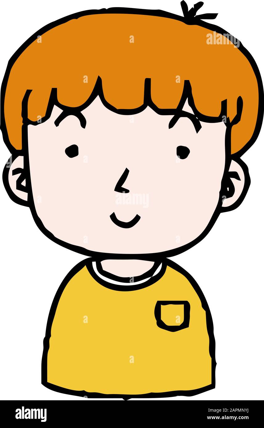 This is a illustration of Hand painted cute Smiling people icon Stock ...
