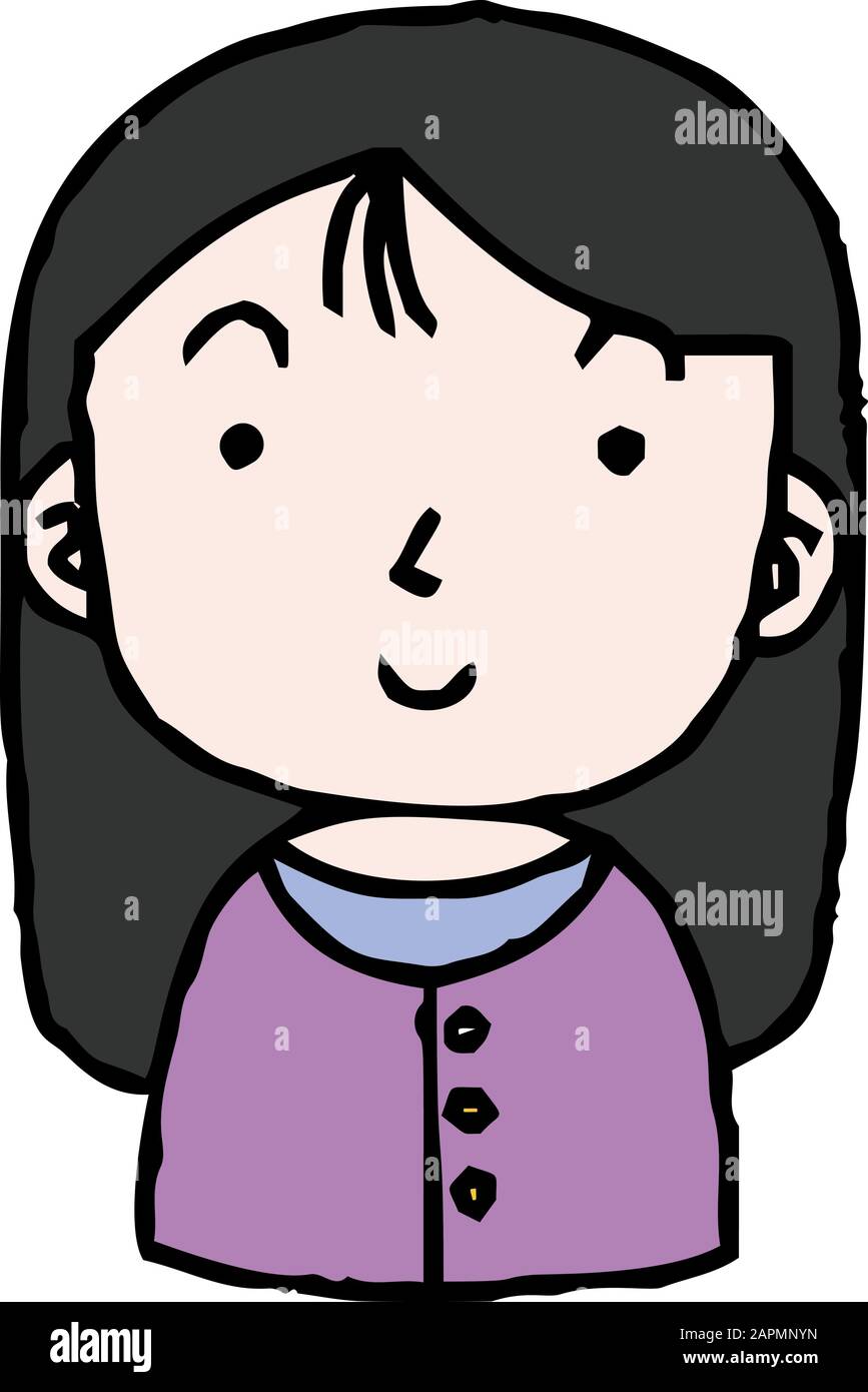 This is a illustration of Hand painted cute Smiling people icon Stock ...