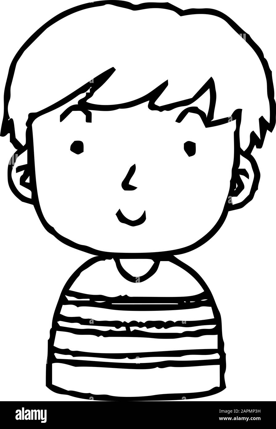 This is a illustration of Hand painted cute Smiling people icon Stock ...