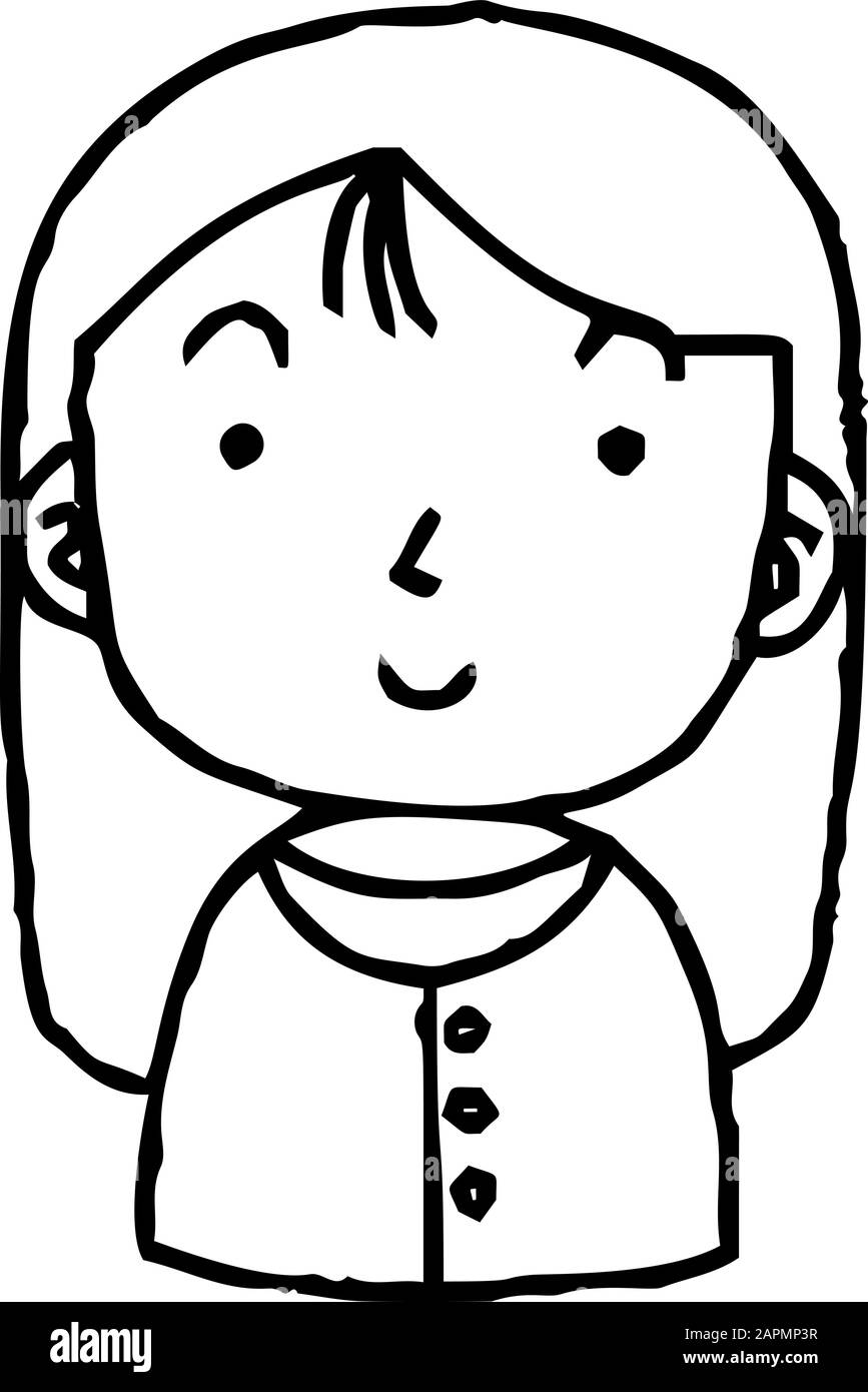 This is a illustration of Hand painted cute Smiling people icon Stock ...
