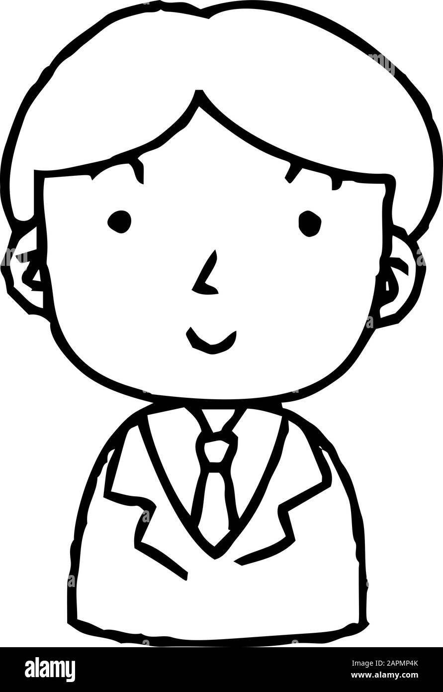 This is a illustration of Hand painted cute Smiling people icon Stock ...