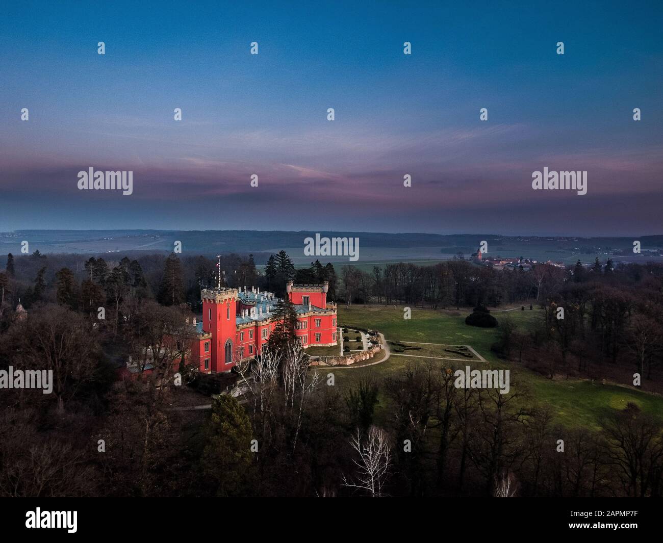 Hradek at Nechanice is a neo-Gothic chateau building situated on a ...