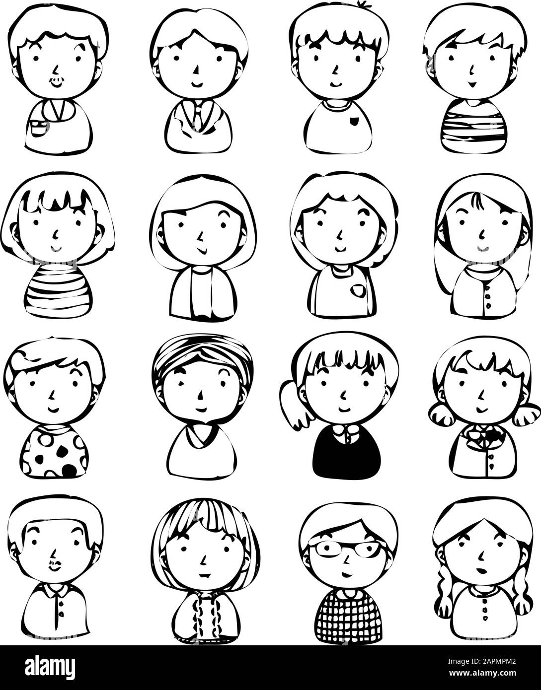 This is a illustration of Rough doodling Hand painted cute Smiling ...