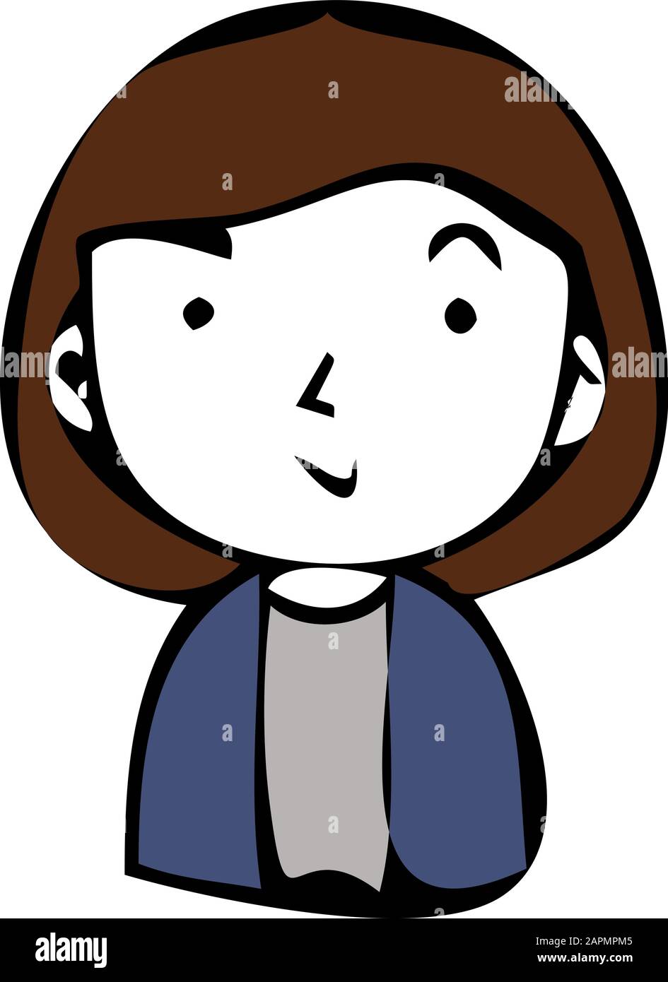 This is a illustration of Rough doodling Hand painted cute Smiling ...