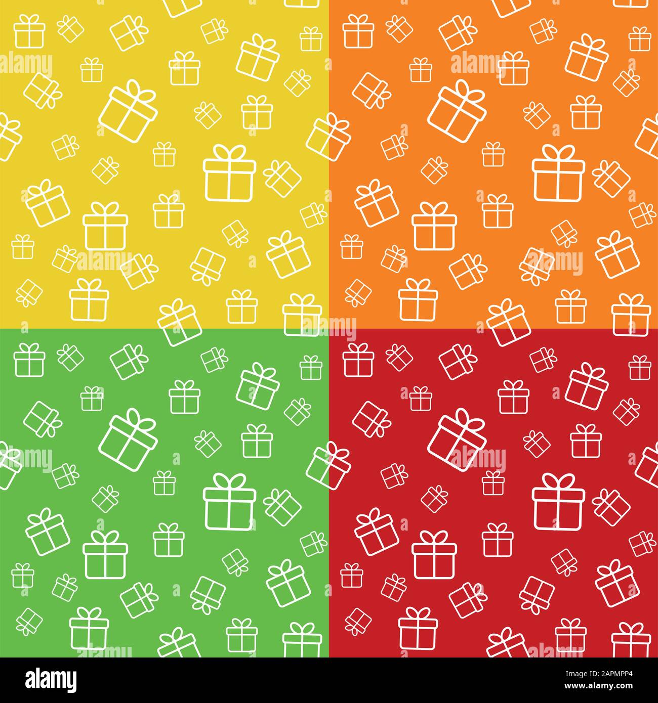 Set of seamless patterns with gift boxes Stock Vector Image & Art - Alamy