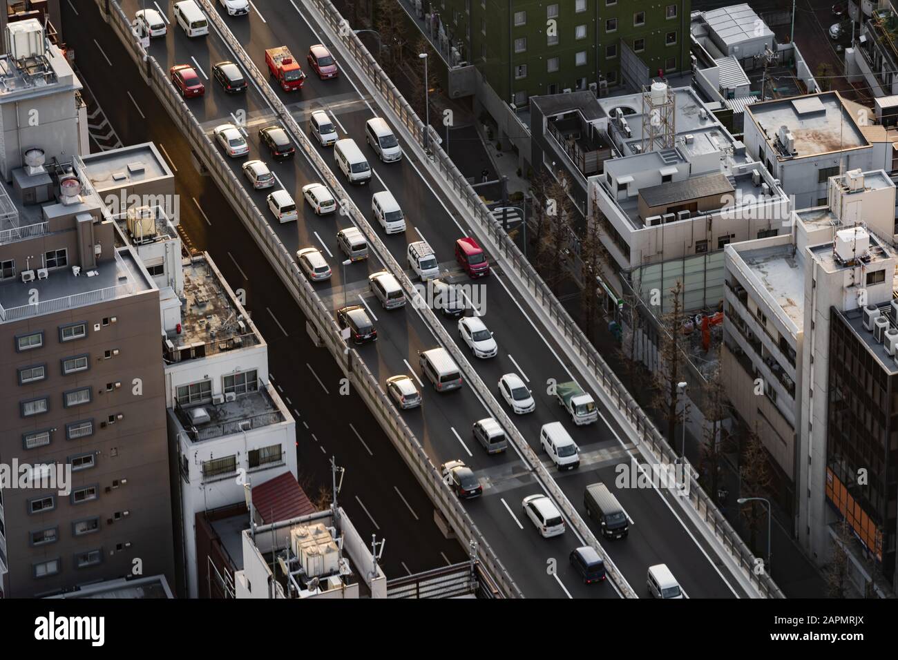 view of the Metropolitan Expressway no.3 Shibuya Line and city, Tokyo ...