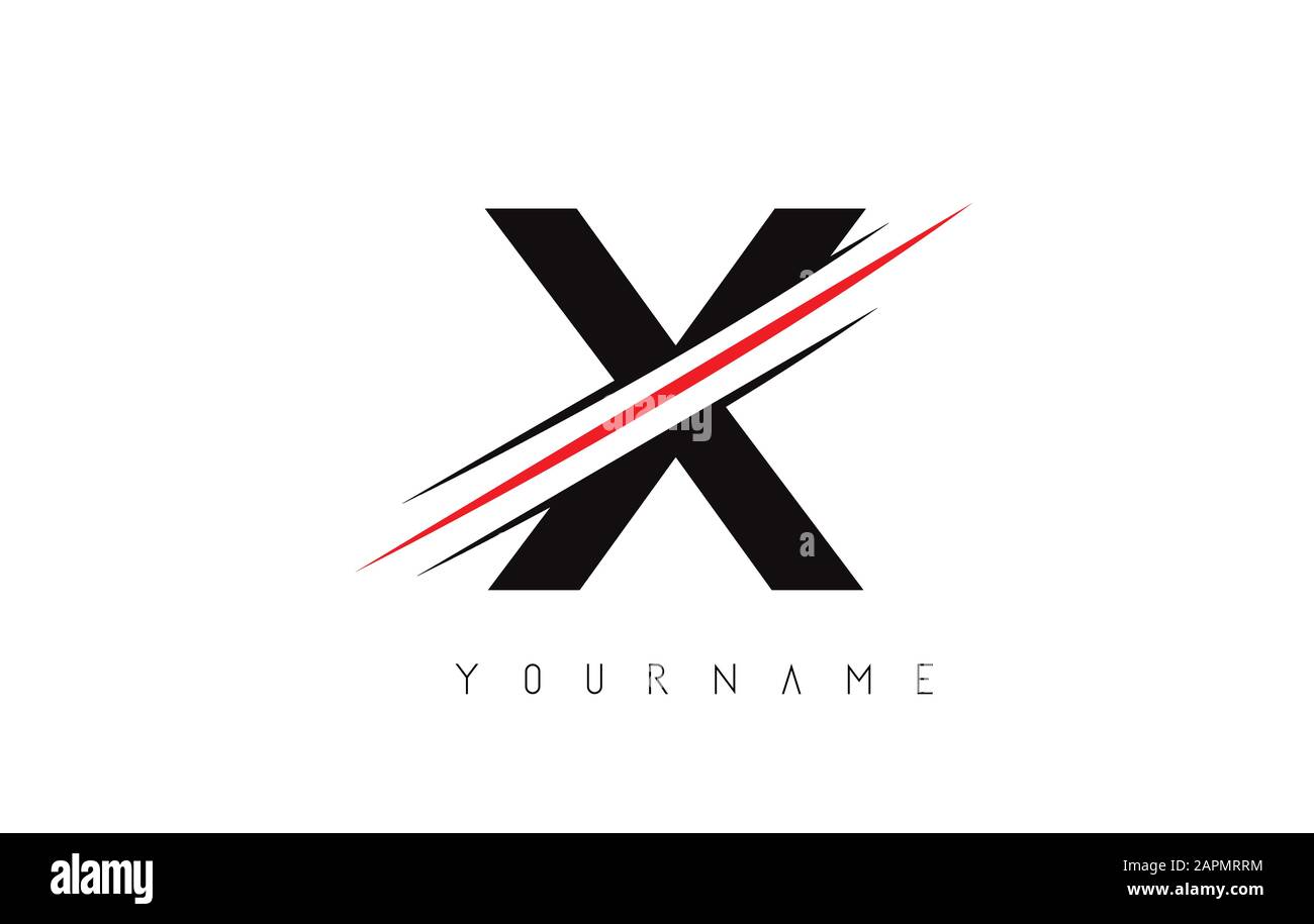 X With Red Line Logo Red X Logo Royalty Free Images, Stock Photos