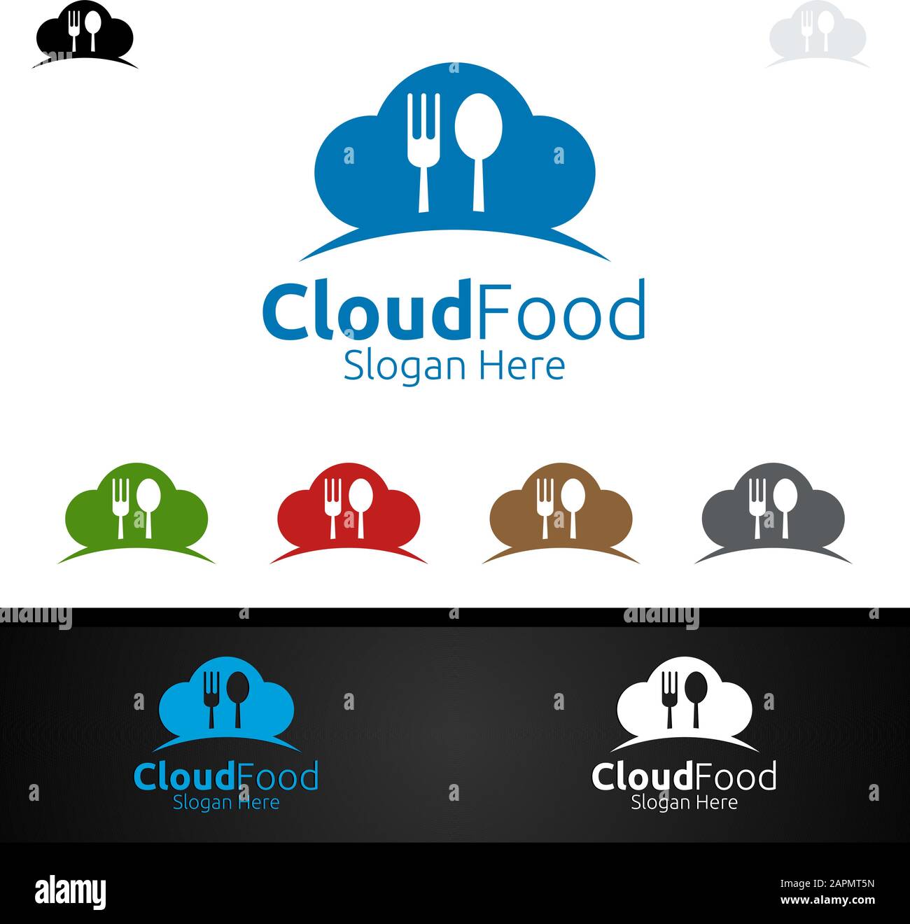 Cloud Food Restaurant Logo Stock Vector Image & Art - Alamy
