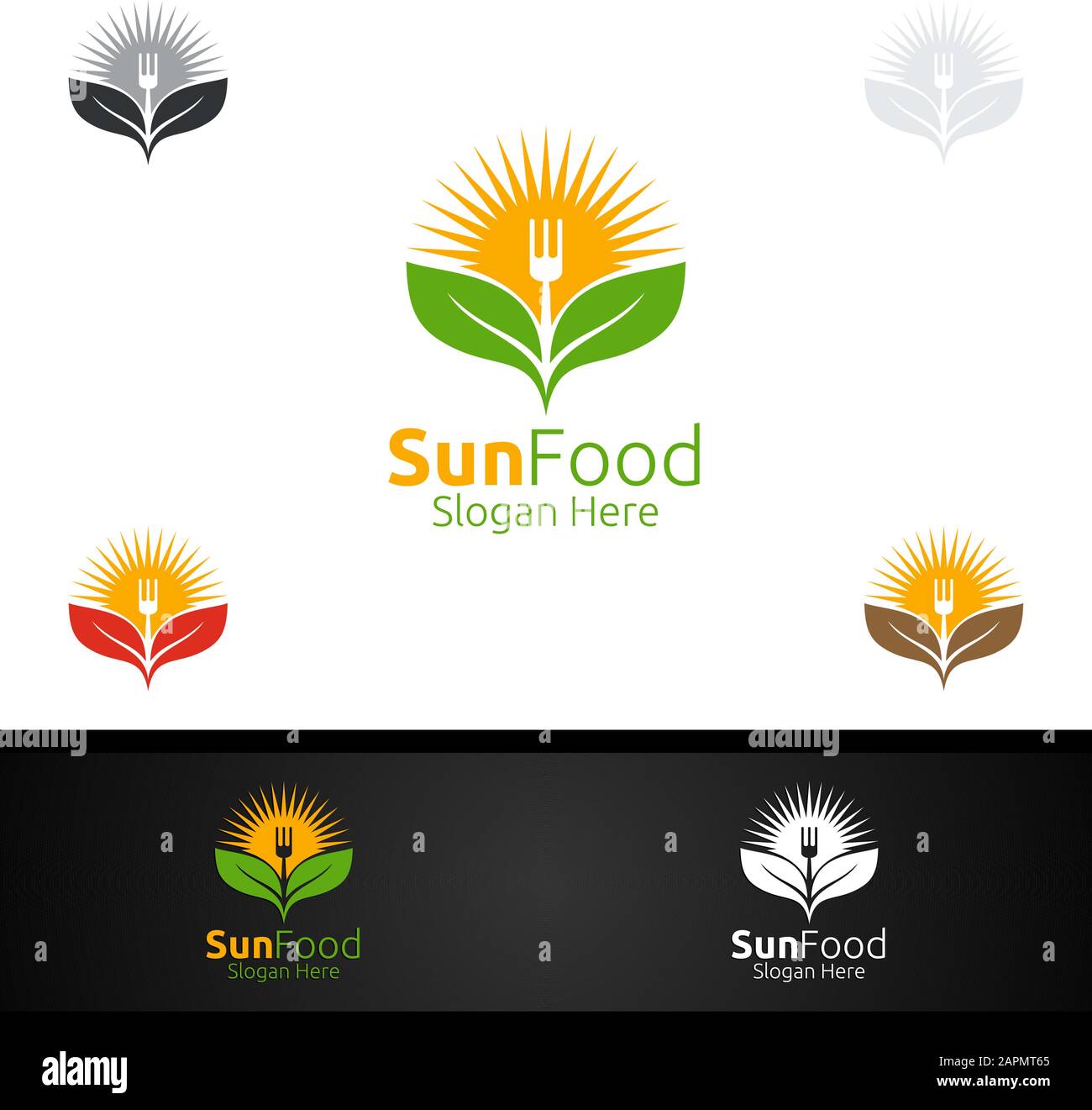 Sun Food Restaurant Logo Stock Vector Image & Art - Alamy