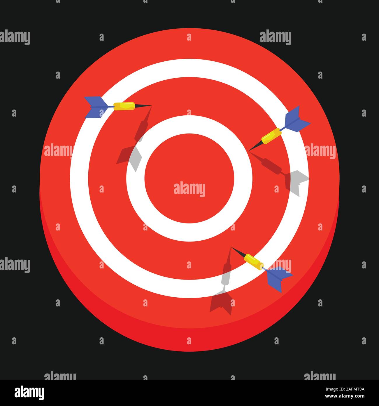Dart board with 3 arrows vector illustration Stock Vector Image & Art ...