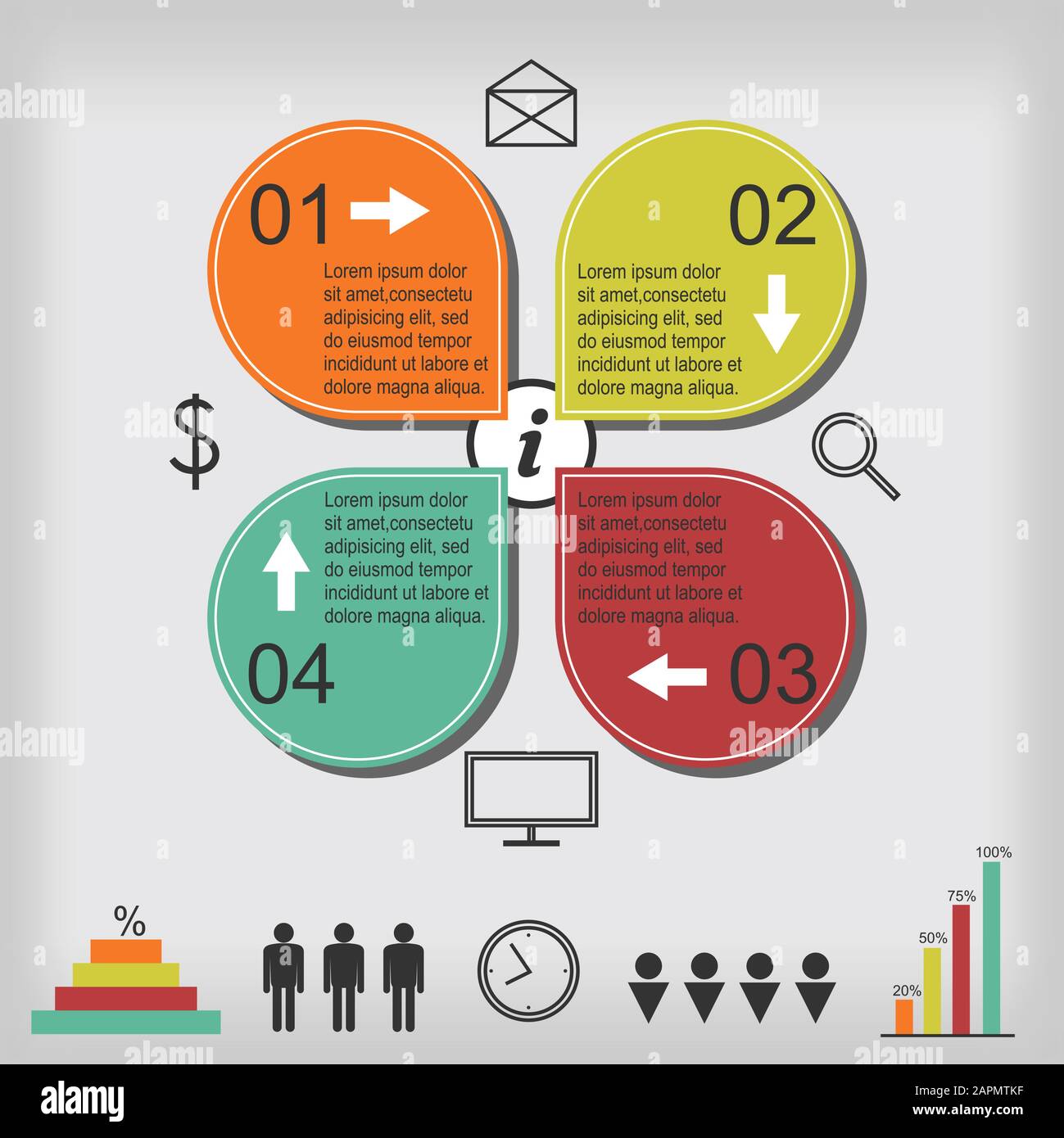 Infographic design template clock Stock Vector Images - Alamy