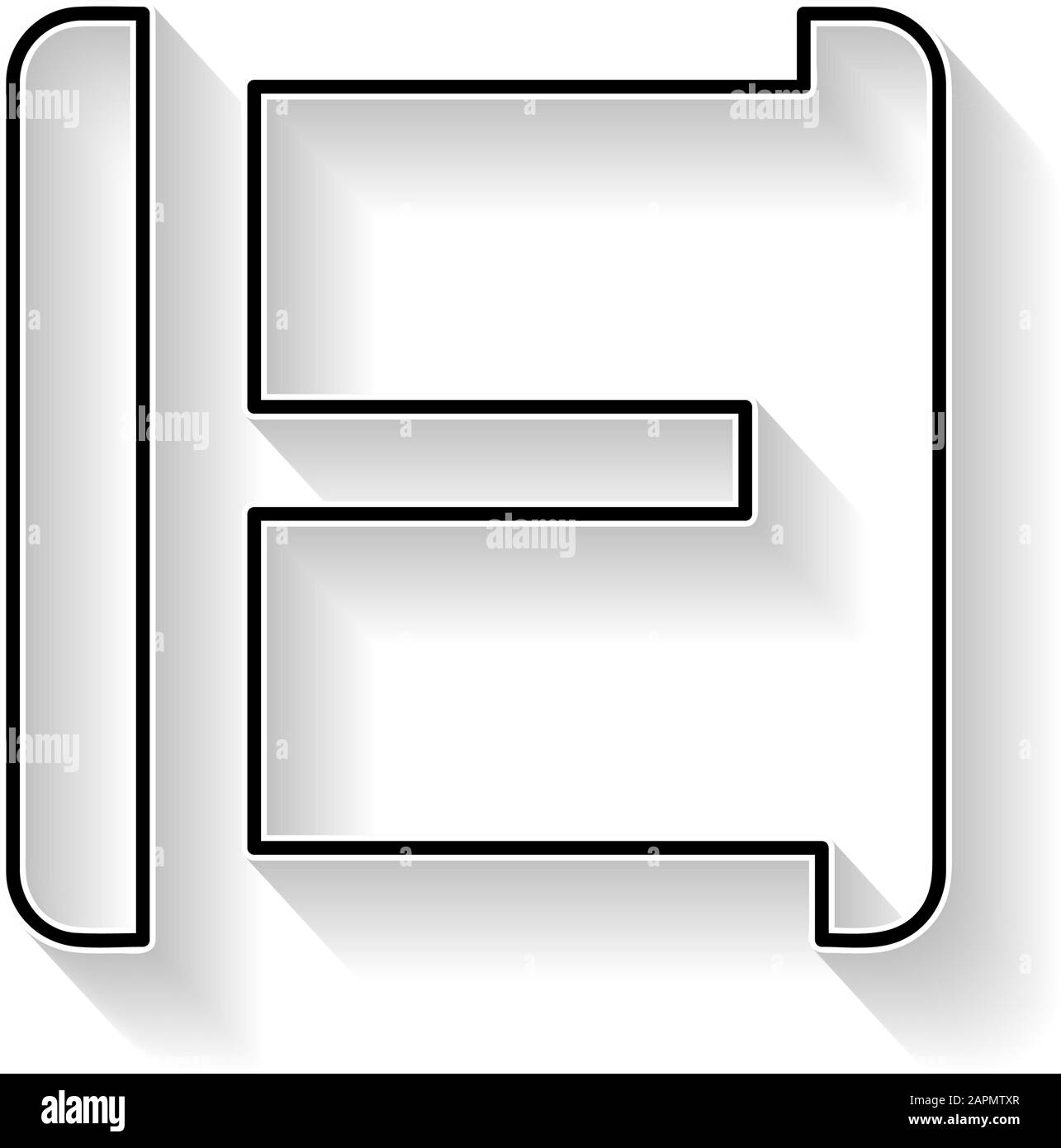 Vector initial letter E. Sign made with black line Stock Vector Image ...