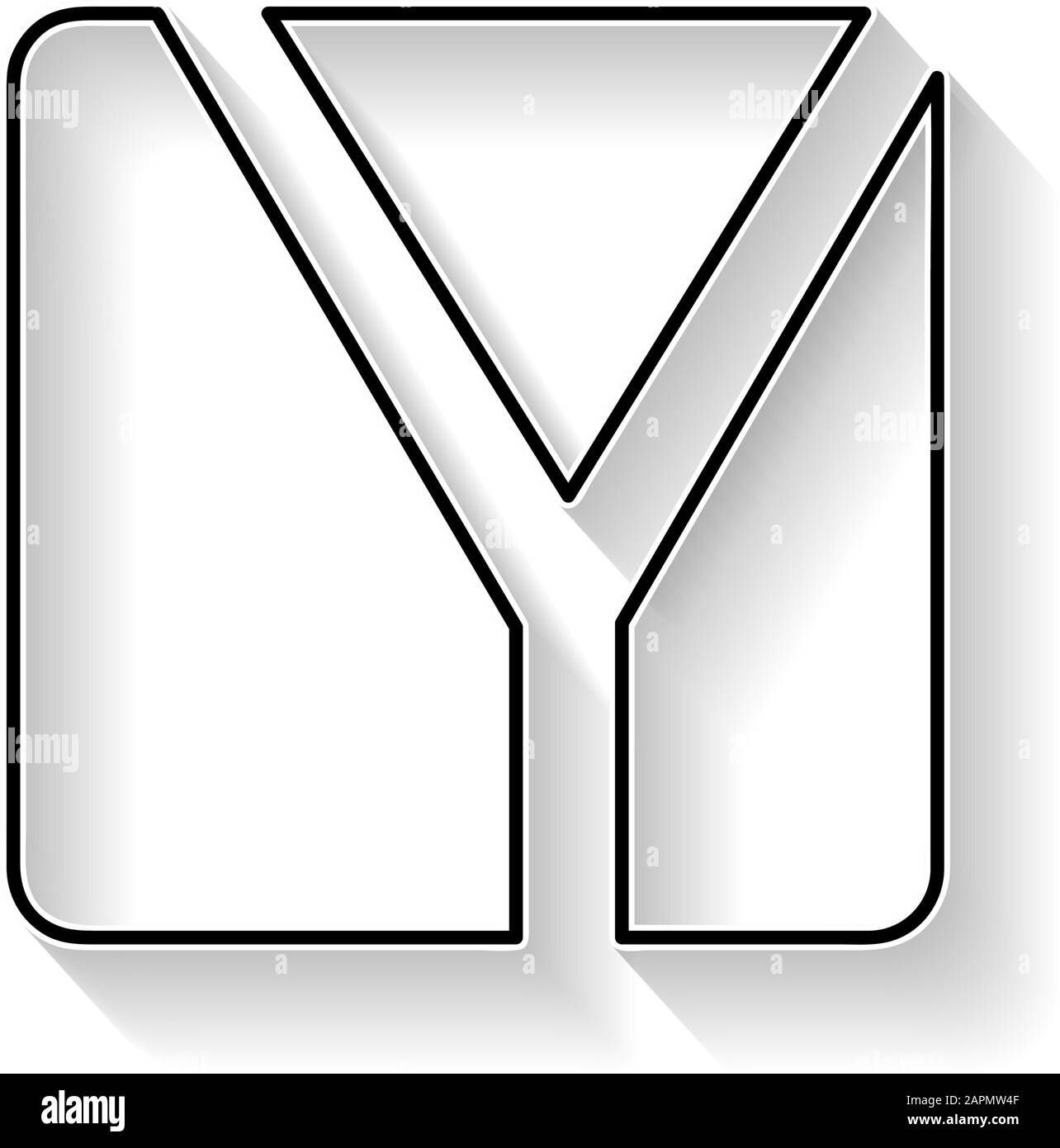 Vector initial letter Y. Sign made with black line Stock Vector Image ...