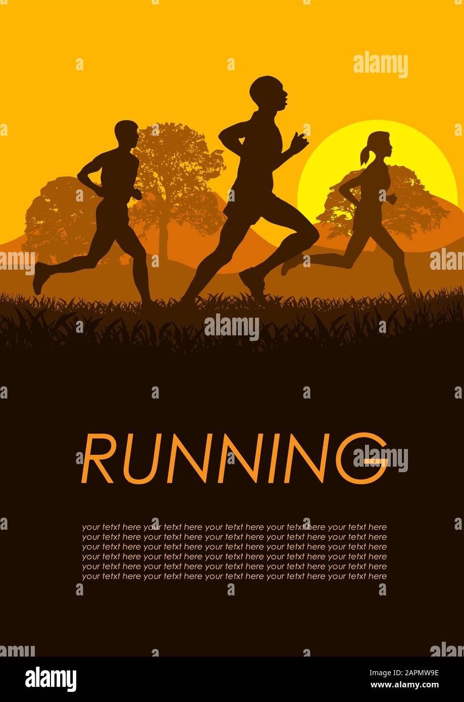 Runners marathon sun silhouette hi-res stock photography and images - Alamy