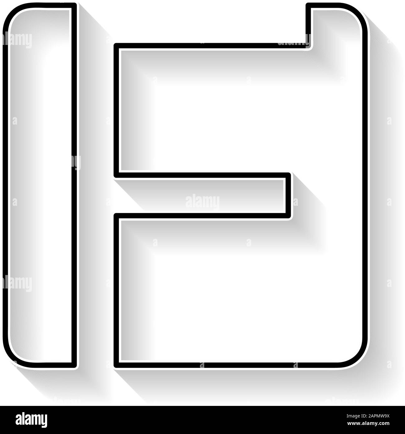 Vector initial letter F. Sign made with black line Stock Vector Image ...