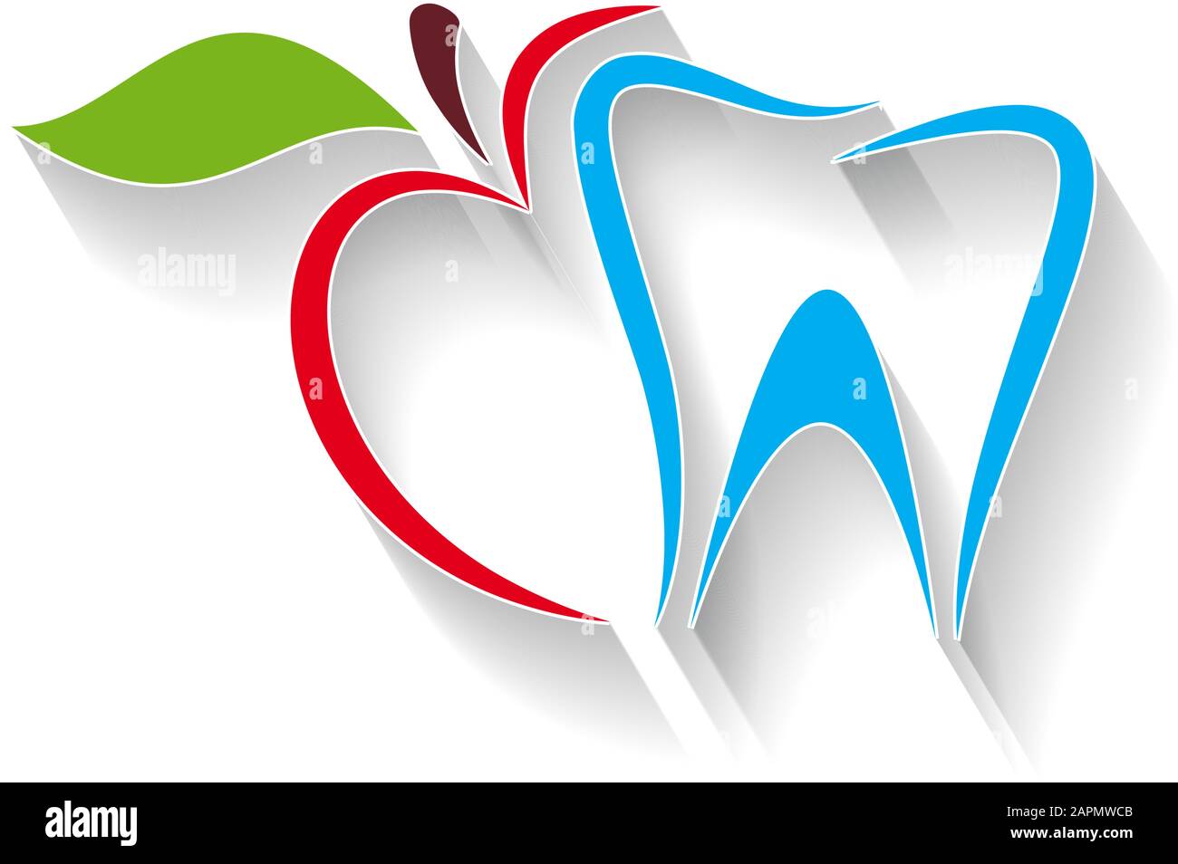 Vector sign dentist. Bite the apple Stock Vector Image & Art - Alamy