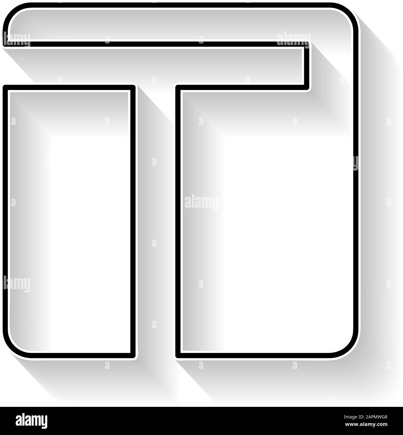 Vector initial letter T. Sign made with black line Stock Vector Image ...