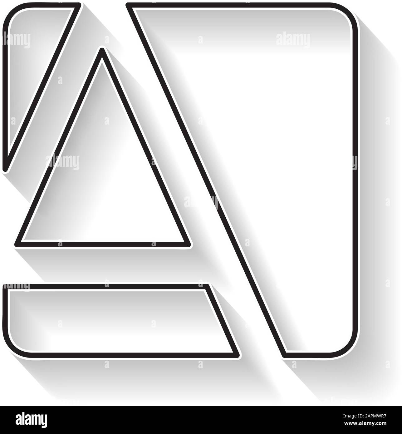 Vector initial letter A. Sign made with black line Stock Vector Image ...