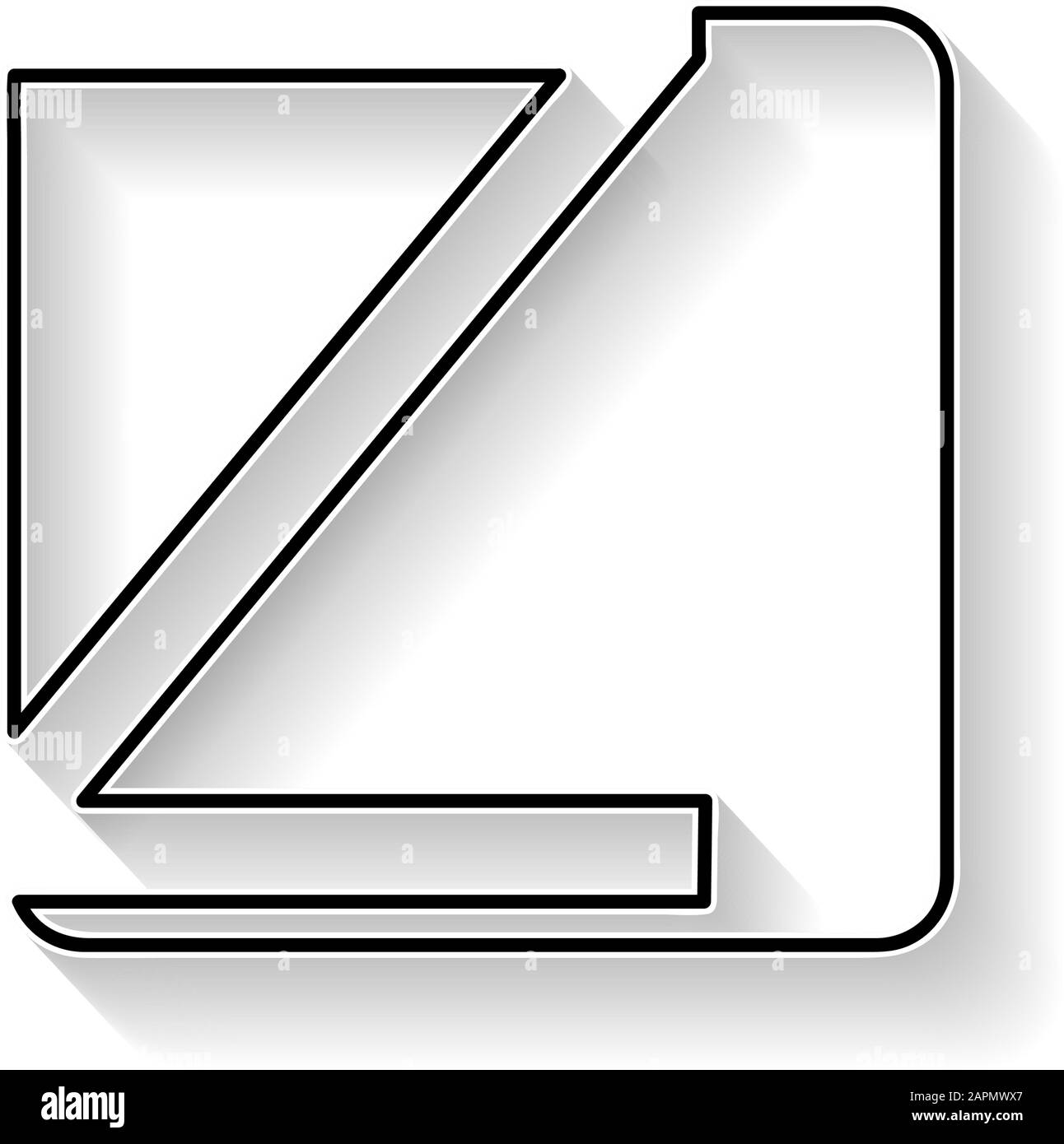 Vector initial letter Z. Sign made with black line Stock Vector Image ...