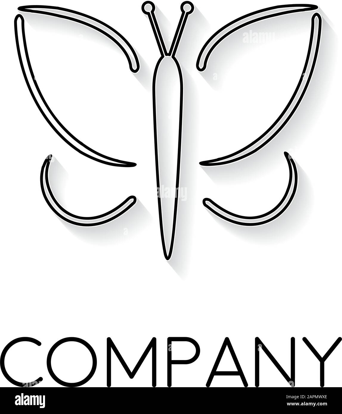 Vector sign abstract butterfly, in linear style Stock Vector Image ...