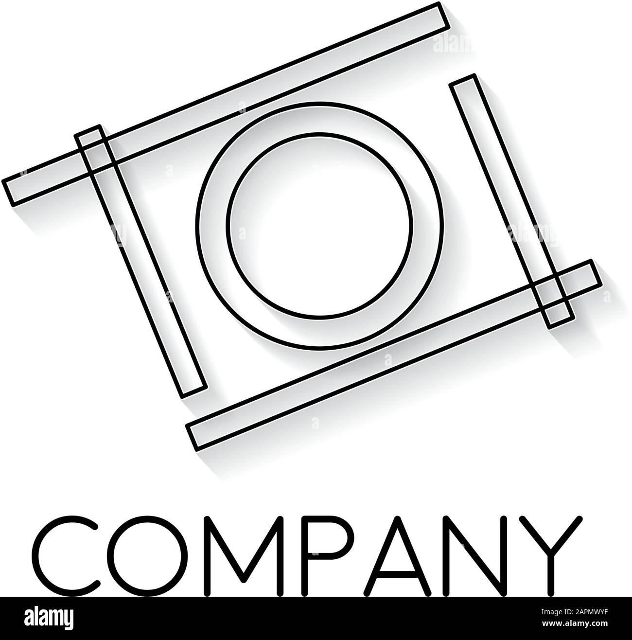 Vector sign abstract camera in flight, in linear style Stock Vector ...