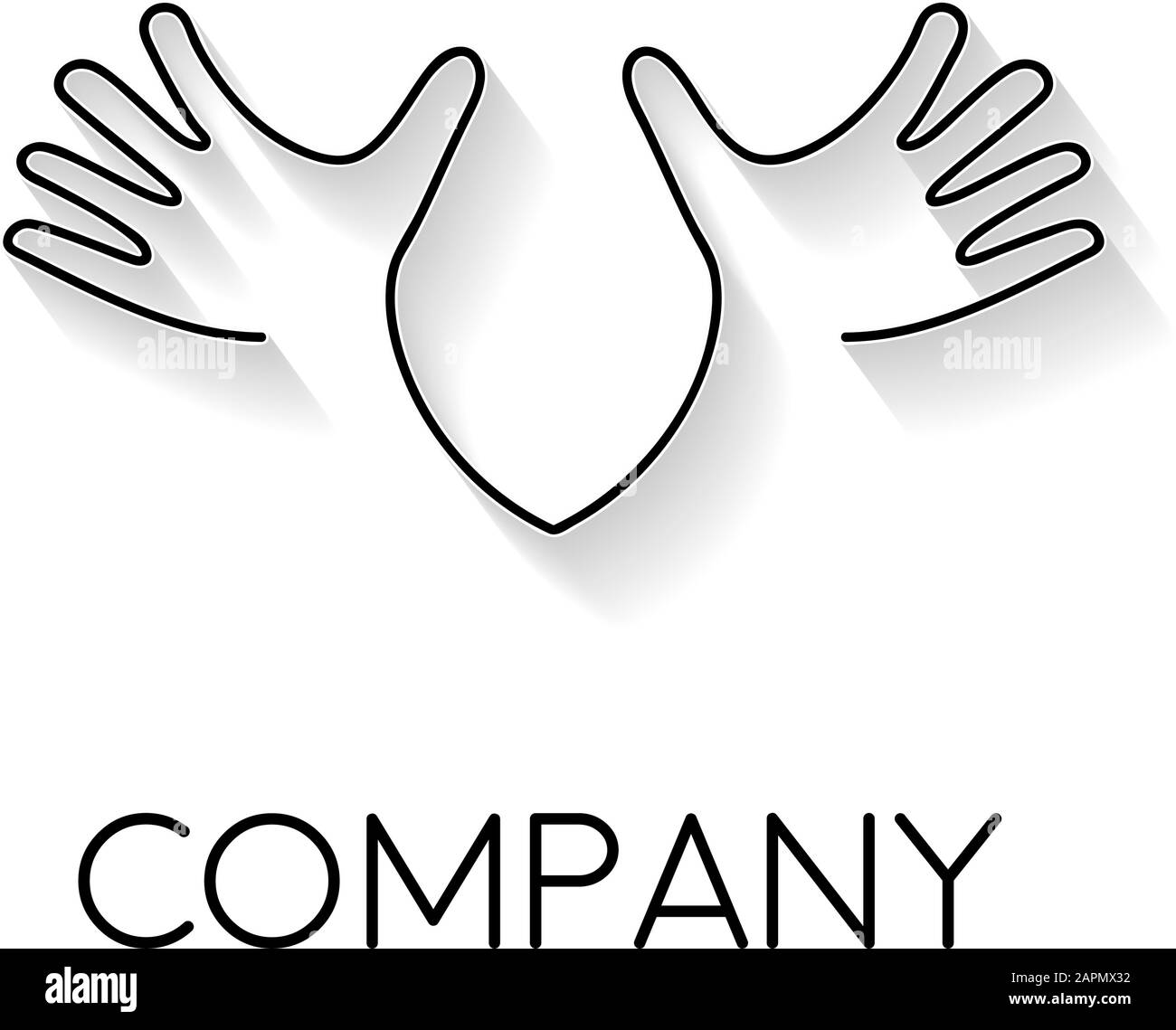 Vector sign abstract open hands, in linear style Stock Vector Image ...