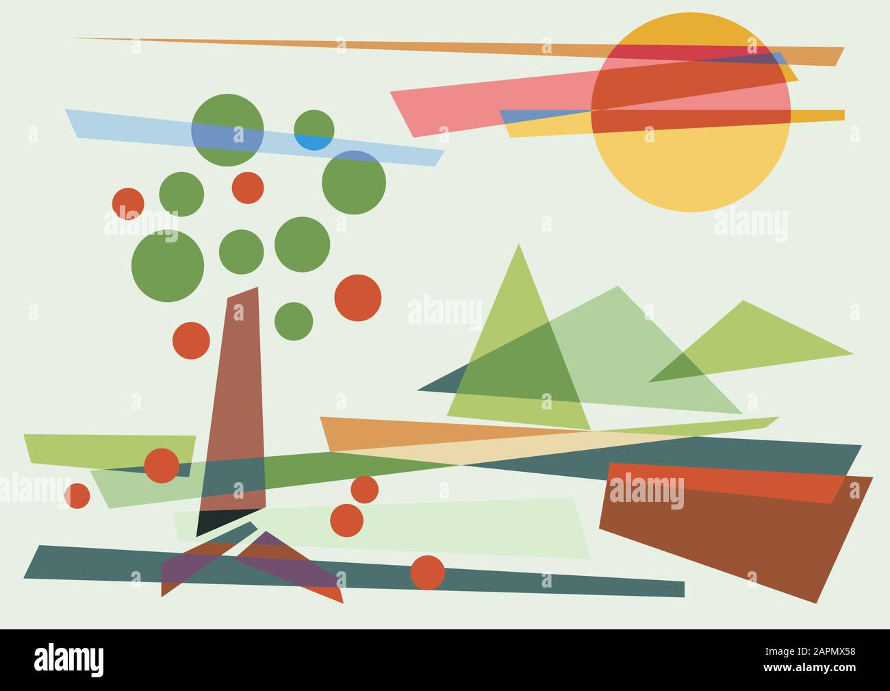 abstract geometric rural landscape, vector background Stock Vector ...