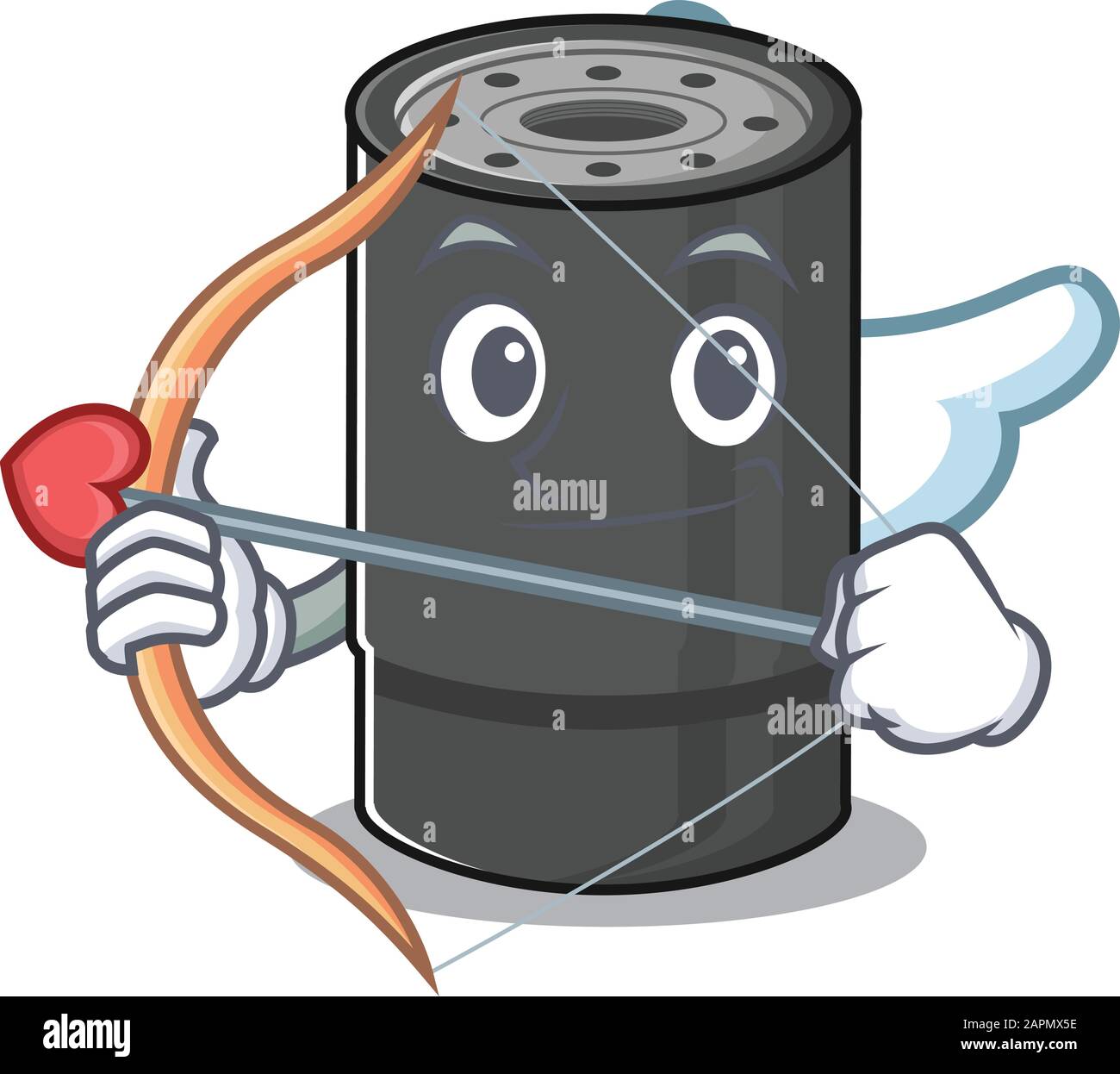 Romantic oil filter Cupid cartoon character with arrow and wings Stock ...