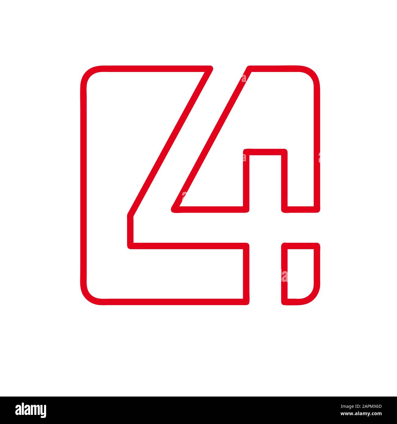Number 4 vector vectors Cut Out Stock Images & Pictures - Alamy