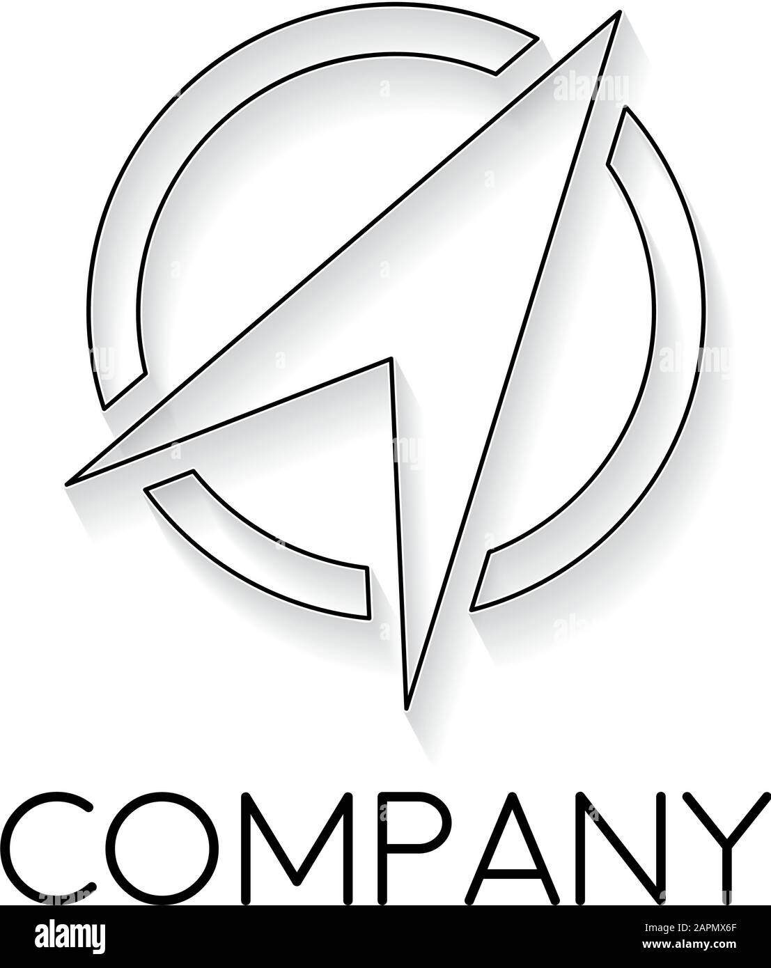 Vector sign abstract compass, in linear style Stock Vector Image & Art ...