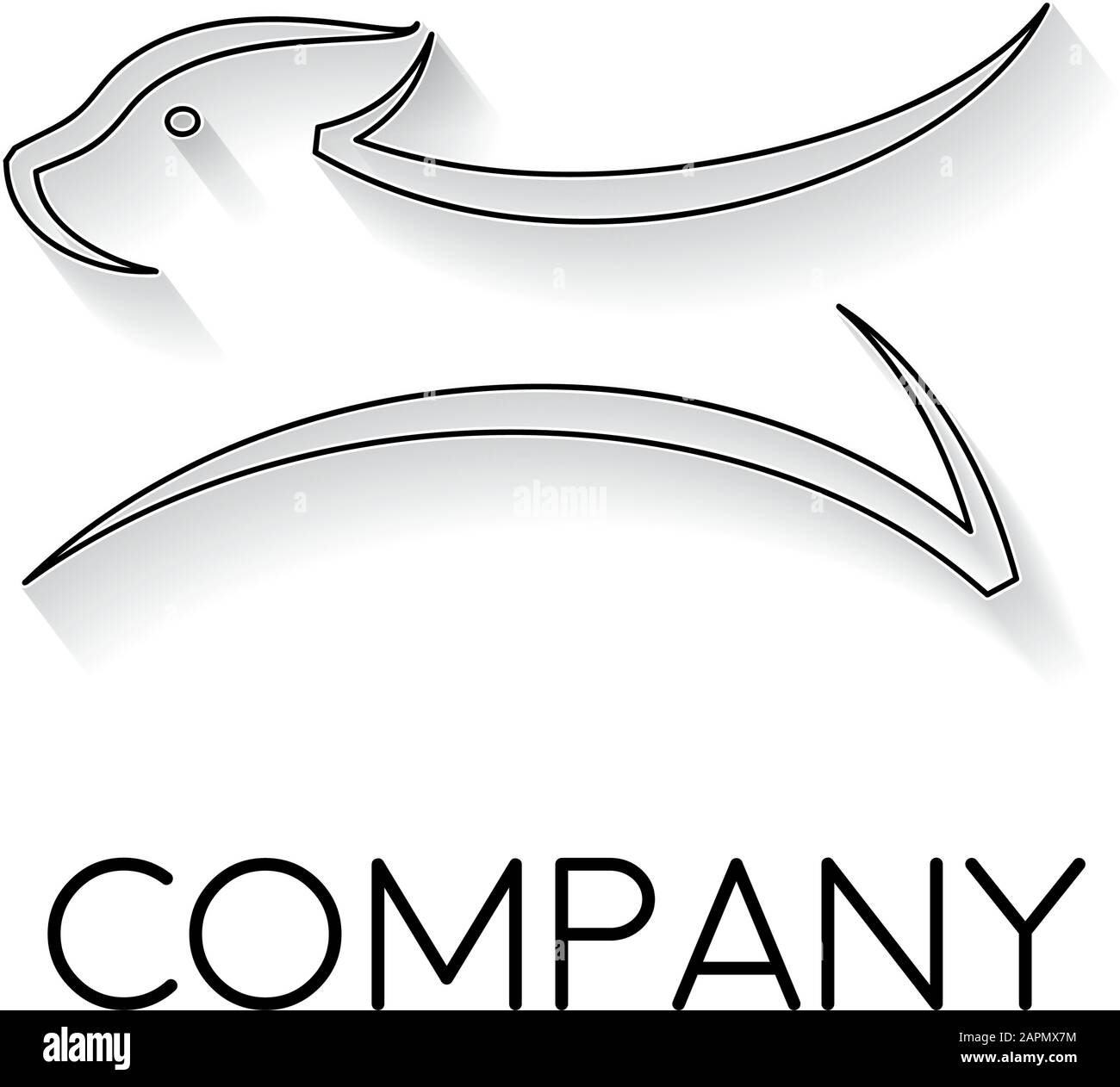 Vector sign abstract dog running, in linear style Stock Vector Image ...