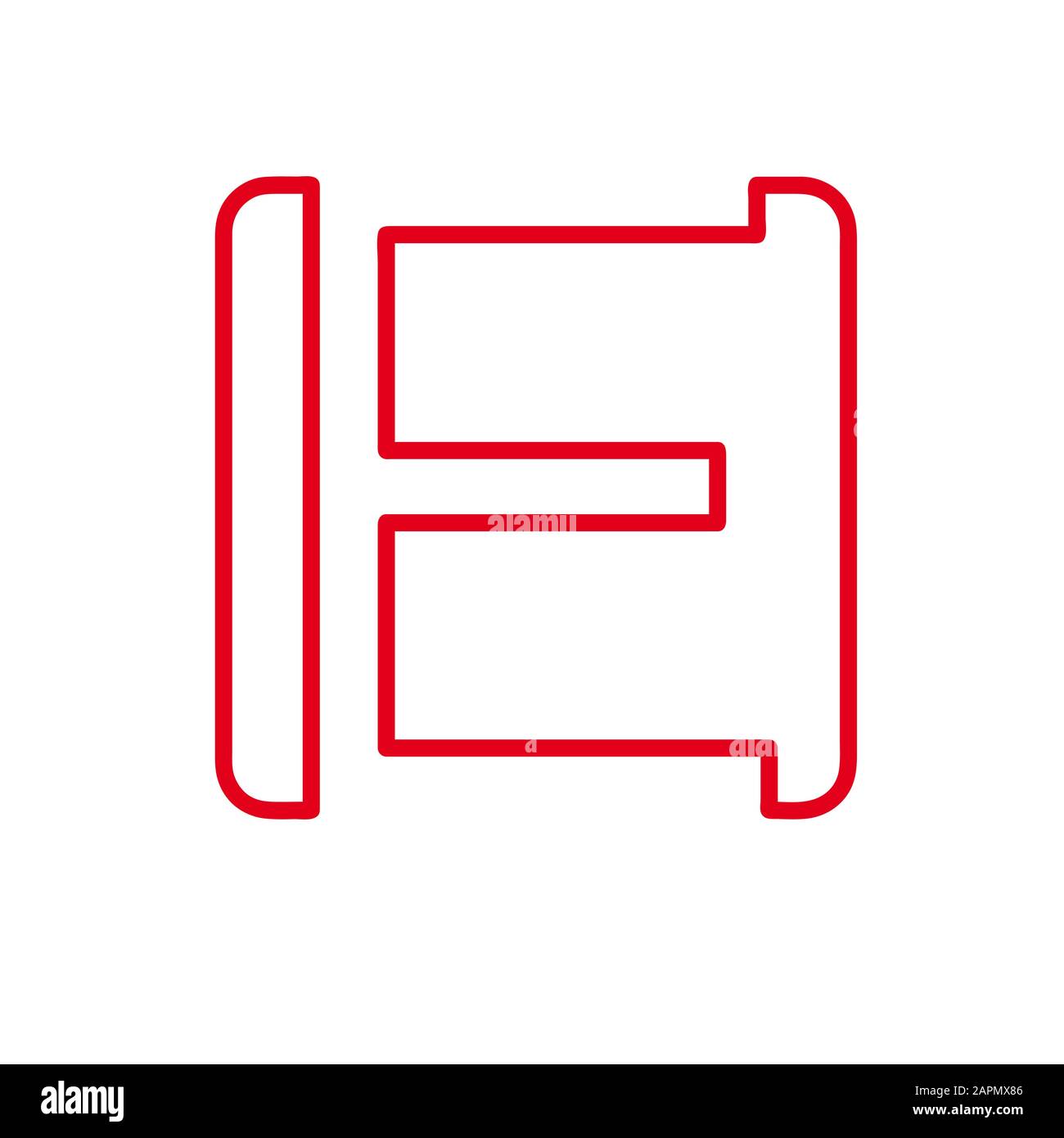 Vector initial letter E. Sign made with red line Stock Vector Image ...