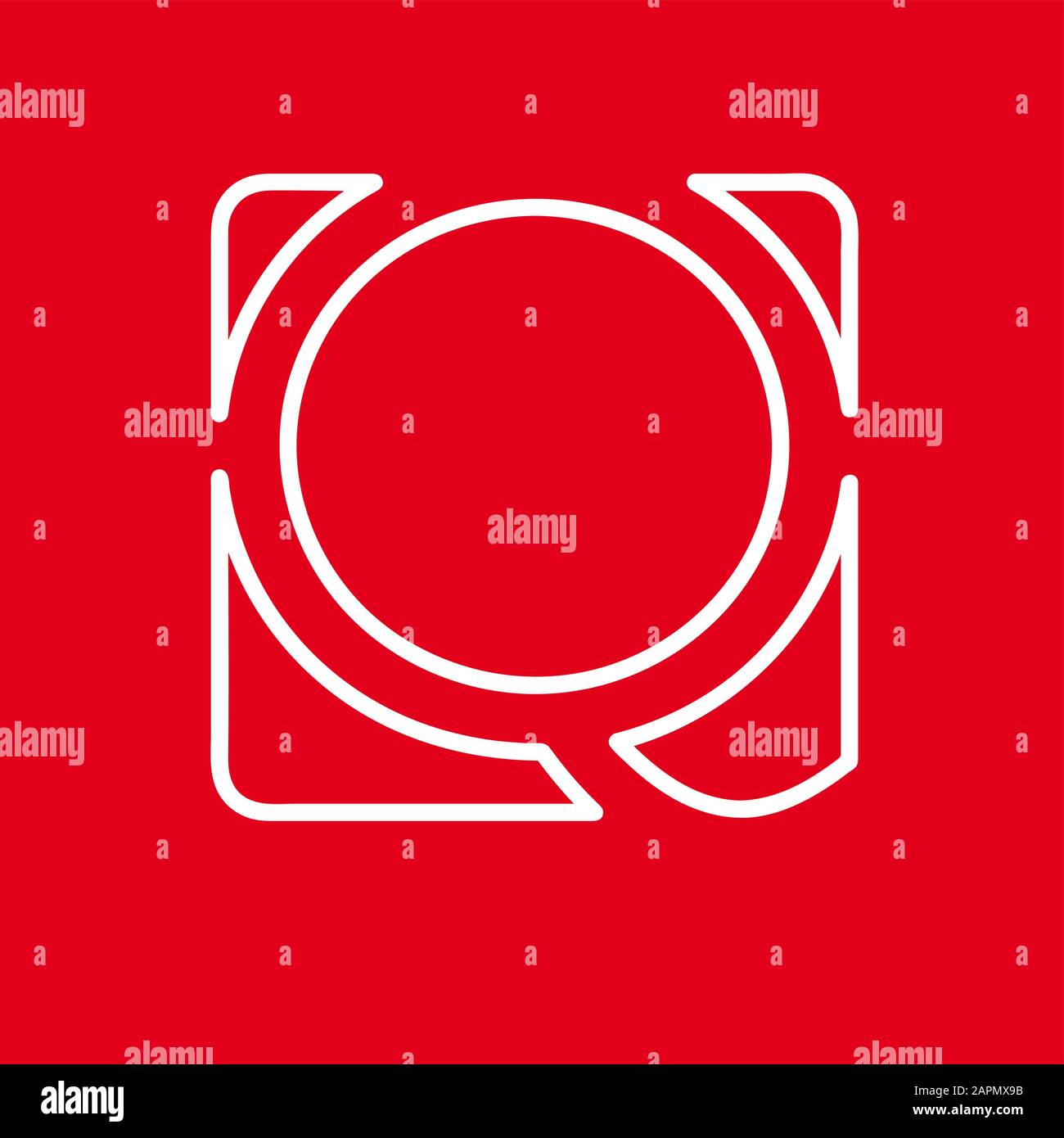 Vector initial letter Q. Sign made with red line Stock Vector Image ...