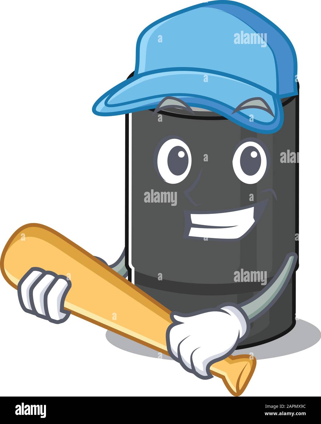 Sporty oil filter cartoon character design with baseball Stock Vector ...