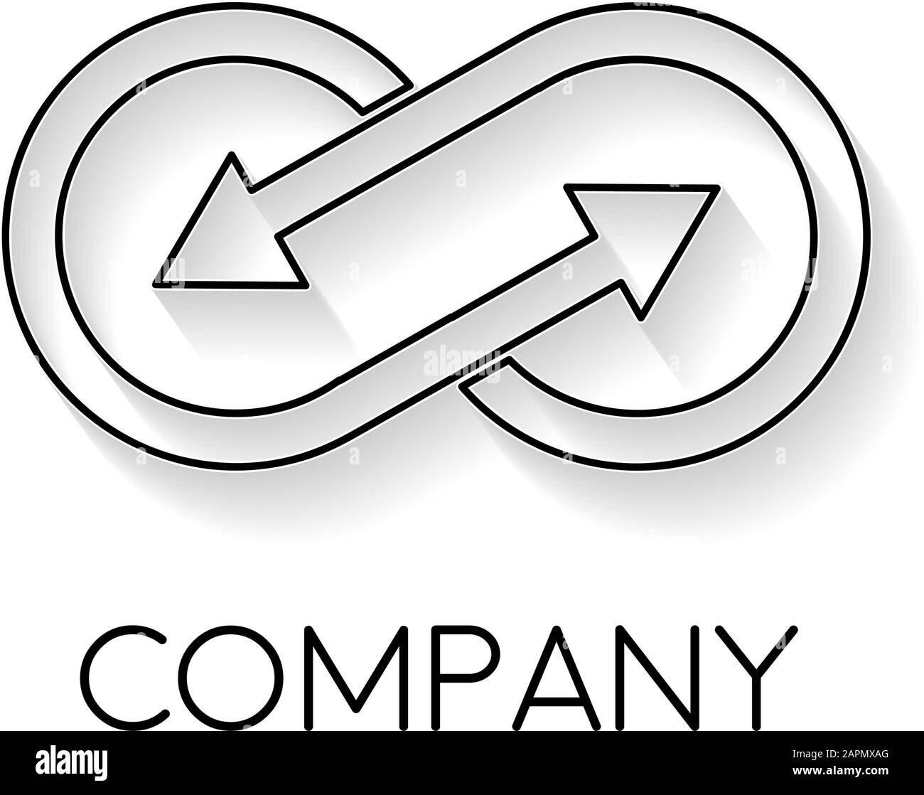 Arrow inside logo Black and White Stock Photos & Images - Alamy