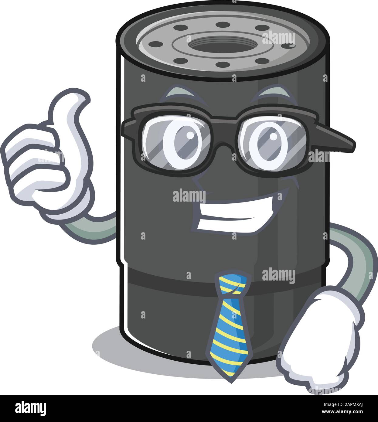 cartoon character of Businessman oil filter wearing glasses Stock ...