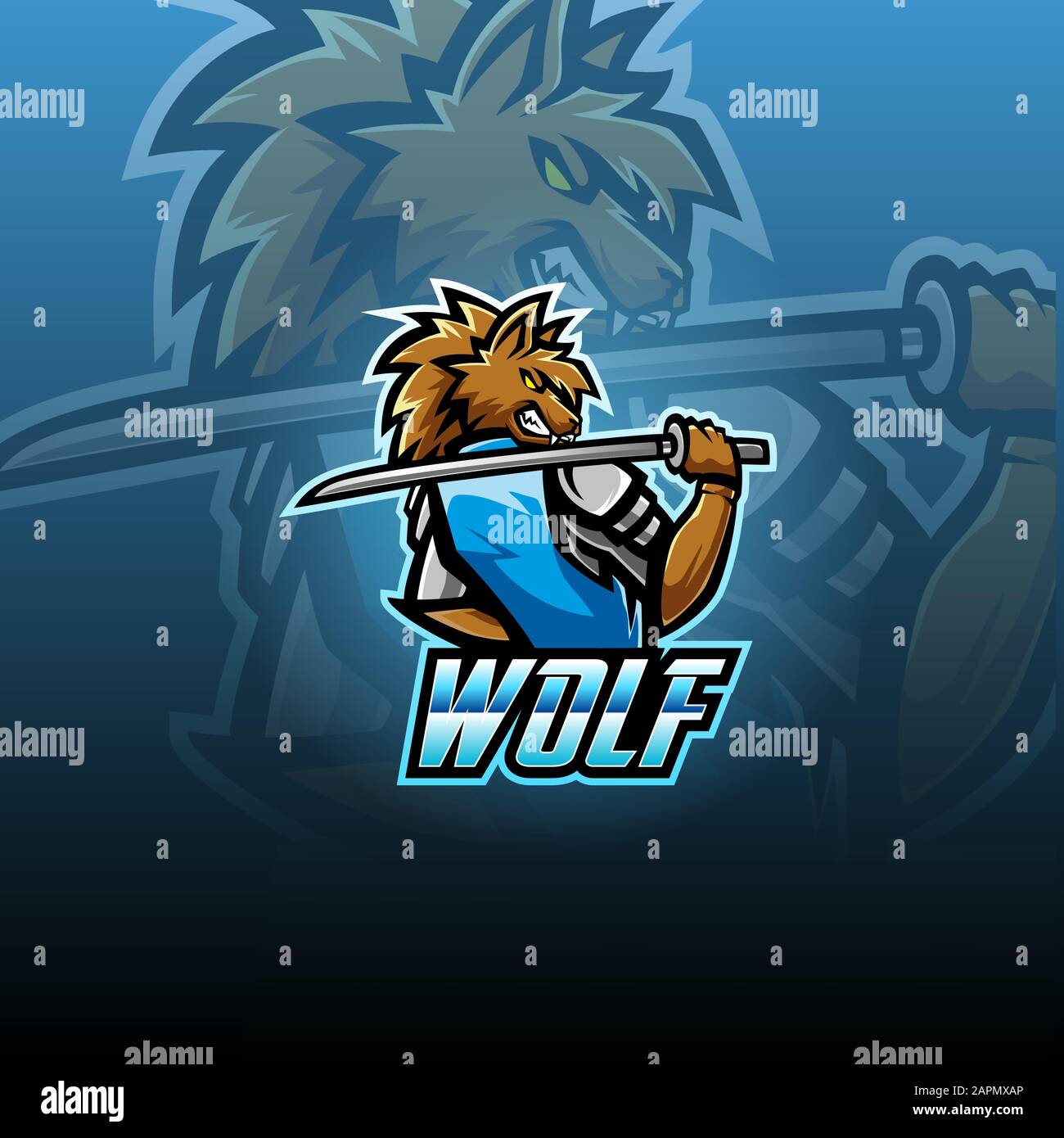 Wild wolf esport mascot logo design Stock Vector Image & Art - Alamy