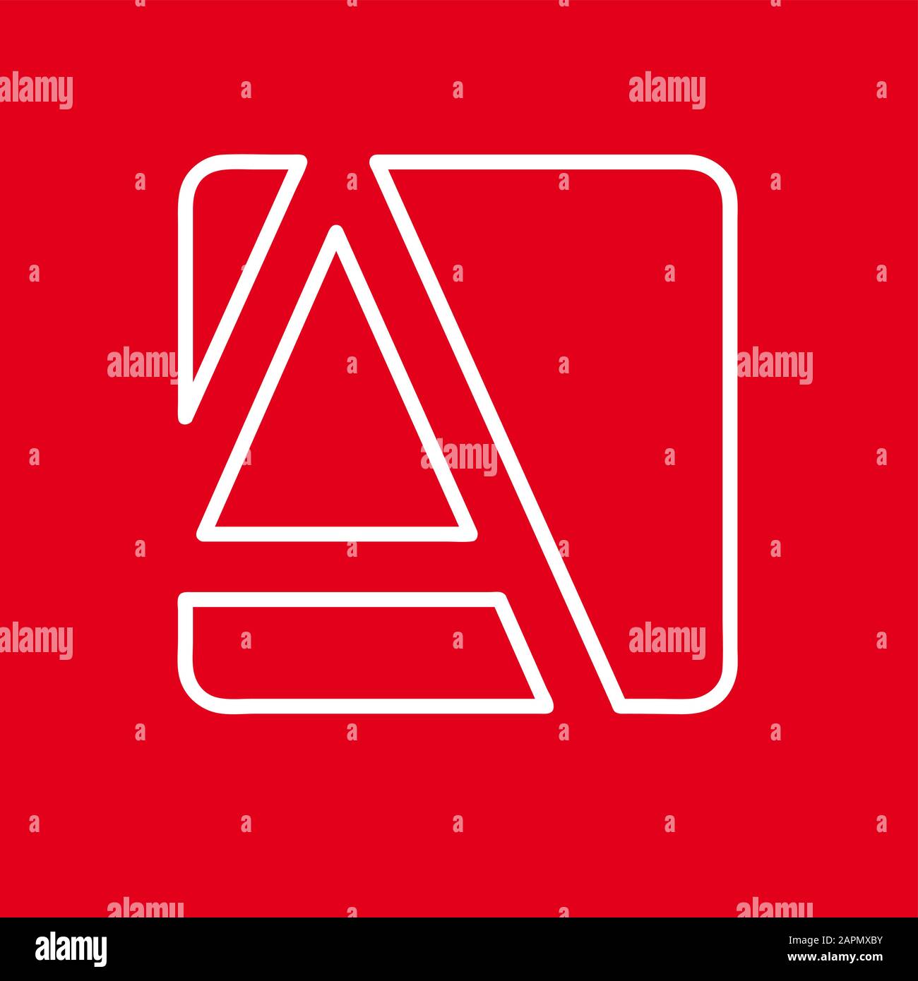 Vector initial letter A. Sign made with red line Stock Vector Image ...