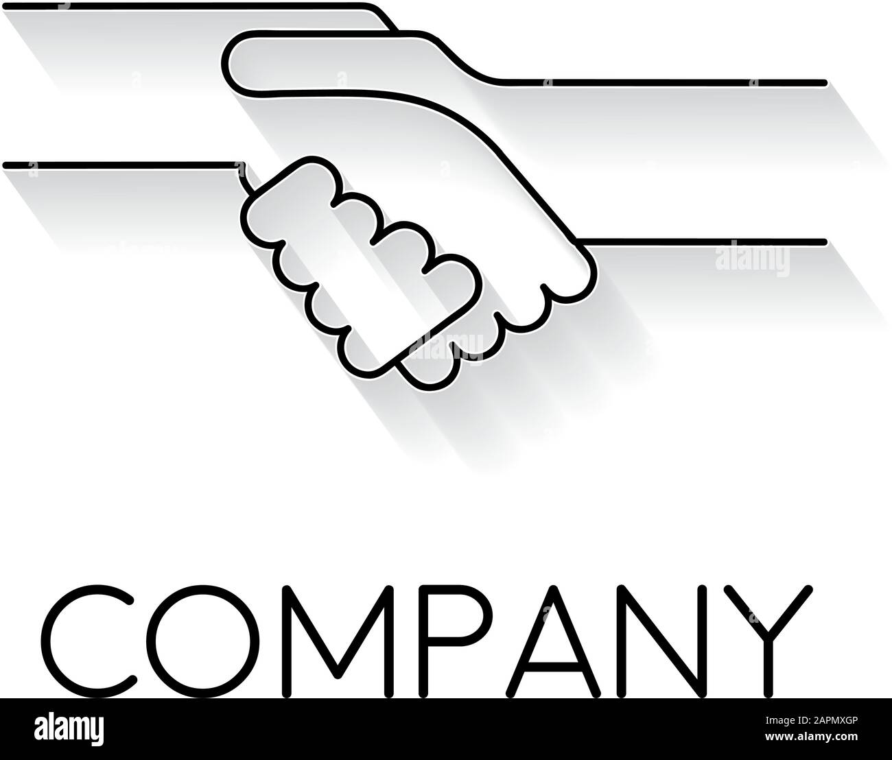 Vector sign abstract handshake, in linear style Stock Vector Image ...